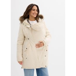 bonprix 3-in-1 Umstandsparka mit Trageeinsatz, beige, Gr.52, Mittelwarm wattierter Umstandsparka f&uuml;r die Schwangerschaft und danach