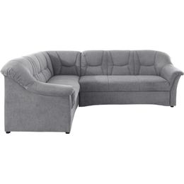 Ecksofa DOMO collection "SARAFINA 240x190 cm, auch mit Federkern f&uuml;r mehr Sitzkomfort", grau, B:240cm H:83cm T:190cm, Microfaser PRIMABELLE (100% Polyester) / Struktur (90% Polyester; 10% Polyacryl);Luxus-Microfaser (92% Polyester, 8% Nylon);Microfaser PRIMABELLE (100% Polyester), Sofas, Ecksofa, whlw. mit Bettfunktion, elegantes Design, L-Form
