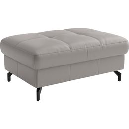 Sit & More Polsterhocker SIT & MORE "Vanity Leder", light grau, B:103cm H:45cm T:69cm, Hocker, Polsterhocker