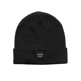 Jack & Jones Strickm&uuml;tze JACK & JONES "JACDNA BEANIE NOOS", Herren, schwarz, Strick, Kunstfaser, unifarben, M&uuml;tzen Strickm&uuml;tze, Kunstfaser, Rippenstrick