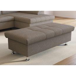 Hocker DOMO collection "FRANZI, elegant, komfortabel", braun (schlamm), B:136cm H:43cm T:64cm, 100% Polyester, Hocker, Hocker mit Stauraum Polsterhocker, inklusive Stauraum