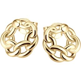 Paar Ohrstecker Firetti "Schmuck Geschenk Silber 925 Ohrschmuck Ohrringe Kreis Kettenglieder", gold (gelbgoldfarben), Ohrringe, Damen, 11,7mm, Silber 925 (Sterlingsilber)