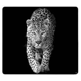 Schneide- und Abdeckplatte Kesper "Multi-Glasschneideplatte, Leopard", schwarz, B:56cm H:1,4cm L:56cm T:50cm, ESG-Sicherheitsglas, Herdabdeckplatten, 6 rutschhemmende Gummif&uuml;&szlig;e, aus geh&auml;rtetem Sicherheitsglas