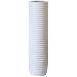 Bodenvase Gilde "Gentle", wei&szlig;, B:17cm H:58cm T:17cm &Oslash;:17cm, Keramik, Vasen, Keramik, matt, mit Rillenstruktur, 58 cm hoch