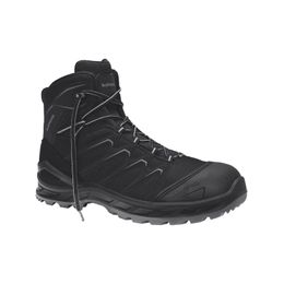 Sicherheitsstiefel Lowa "LARROX Work GTX Mid" Gr. 43, schwarz (schwarz, grau), 43, Obermaterial: 100% Textilmaterial TEXMAT., Schuhe
