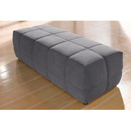 Hocker DOMO collection "BRANDON, komfortabel", grau (dunkelgrau), B:150cm H:40cm T:60cm, Kunstleder SOFTLUX;Luxus-Microfaser in Antikleder-Optik(100% Polyester);Luxus-Microfaser (100% Polyester), Hocker, Polsterhocker, gro&szlig;e Ausf&uuml;hrung passend zu "Brandon", auch in Cord