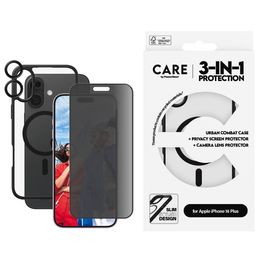 CARE BY PANZERGLASS Displayschutzglas "3-in-1 Protection, Privacy Glass, Case, Lens Cover", schwarz (transparent, schwarz), B:11cm H:2,5cm T:19,5mm, Displayfolien, Displayschutzfolie, Schutzfolie, Bildschirmschutz, kratz- & sto&szlig;fest