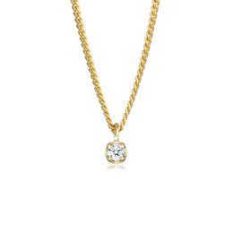 Collierkettchen Elli DIAMONDS "Solit&auml;r Diamant (0.03 ct.) Elegant 375 Gelbgold", gold, Halsketten, Damen, 40, 0,03 mit Diamanten, Gelbgold 375, L: 40