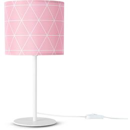 Paco Home Tischleuchte "Stella 401", wei&szlig; (rosa), 1, &Oslash; 18cm H: 36,5cm, Leuchten, Nacht Schreib &Oslash; 18cm Skandi Rauten H&ouml;he 36,5cm E14, Tischleuchte