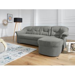 Ecksofa DOMO collection "SARAFINA 232x146 cm, auch mit Federkern f&uuml;r noch mehr Sitzkomfort", grau (steelgrau), B:232cm H:83cm T:146cm, Luxus-Microfaser (92% Polyester, 8% Nylon);Microfaser PRIMABELLE (100% Polyester);Microfaser PRIMABELLE (100% Polyester) / Struktur (90% Polyester; 10% Polyacryl), Sofas, Ecksofa, whlw. mit Bettfunktion, L-Form