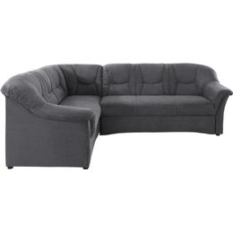 Ecksofa DOMO collection "SARAFINA 240x190 cm, auch mit Federkern f&uuml;r mehr Sitzkomfort", grau, B:240cm H:83cm T:190cm, Microfaser PRIMABELLE (100% Polyester) / Struktur (90% Polyester; 10% Polyacryl);Luxus-Microfaser (92% Polyester, 8% Nylon);Microfaser PRIMABELLE (100% Polyester), Sofas, Ecksofa, whlw. mit Bettfunktion, elegantes Design, L-Form