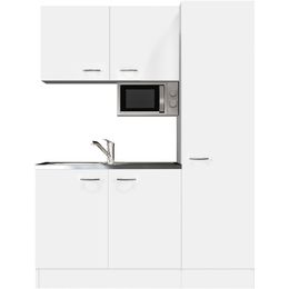 Pantryk&uuml;che Flex-Well "Wito", wei&szlig; (k&uuml;che: wei&szlig;, front: wei&szlig;, korpus: wei&szlig;, arbeitsplatte:,,), B:150cm H:200cm T:60cm, Komplettk&uuml;chen-Sets