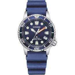 Taucheruhr Citizen "Promaster Eco-Drive Diver", blau (dunkelblau), Armbanduhren, Damen, Armbanduhr, Damenuhr, Solar, bis 20 bar wasserdicht