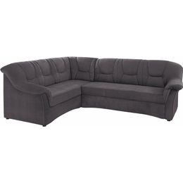Ecksofa DOMO collection "SARAFINA 240x190 cm, auch mit Federkern f&uuml;r mehr Sitzkomfort", grau (anthrazit), B:240cm H:83cm T:190cm, Microfaser PRIMABELLE (100% Polyester) / Struktur (90% Polyester; 10% Polyacryl);Luxus-Microfaser (92% Polyester, 8% Nylon);Microfaser PRIMABELLE (100% Polyester), Sofas, Ecksofa, whlw. mit Bettfunktion, elegantes Design, L-Form