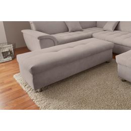 Hocker DOMO collection "FRANZI, elegant, komfortabel", grau (taupe), B:136cm H:43cm T:64cm, Flachgewebe (100% Polyester);Chenille (100% Polyester), Hocker, Hocker mit Stauraum Polsterhocker, inklusive Stauraum