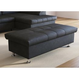 Hocker DOMO collection "FRANZI, elegant, komfortabel", grau, B:136cm H:43cm T:64cm, 100% Polyester, Hocker, Hocker mit Stauraum Polsterhocker, inklusive Stauraum