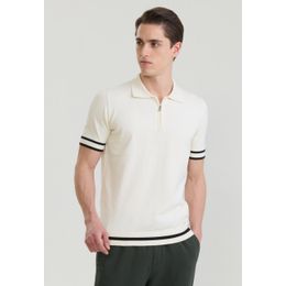 Poloshirt FELIX HARDY "Polo Shirt Kurzarm mit Rei&szlig;verschluss", Herren, Gr. L, ecru, 100% Baumwolle, Shirts