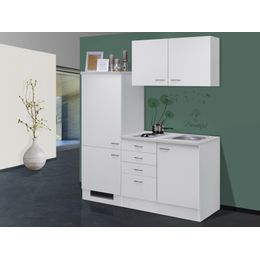Pantryk&uuml;che Flex-Well "Wito", wei&szlig; (k&uuml;che: wei&szlig;, front: wei&szlig;, korpus: wei&szlig;, arbeitsplatte: fantasie), B:160cm H:200cm T:60cm, Komplettk&uuml;chen-Sets, Gesamtbreite 160 cm, mit Schubkastenschrank und Kochfeld etc.
