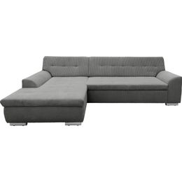 Ecksofa DOMO collection "TREVISO viele Bez&uuml;ge, auch in Cord, L-Form, 267x80x83 cm", grau, B:267cm H:83cm T:178cm, 100% Polyester, Sofas, Ecksofa, wahlw. mit Bettfunktion, inkl. Zierkissen, Unser Dauertiefpreis