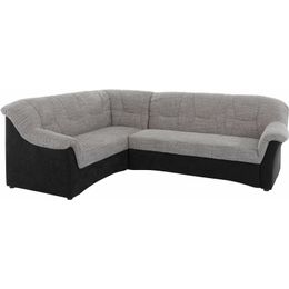 Ecksofa DOMO collection "SARAFINA 240x190 cm, auch mit Federkern f&uuml;r mehr Sitzkomfort", schwarz-wei&szlig; (schwarz, wei&szlig;, grau), B:240cm H:83cm T:190cm, Microfaser PRIMABELLE (100% Polyester) / Struktur (90% Polyester; 10% Polyacryl);Luxus-Microfaser (92% Polyester, 8% Nylon);Microfaser PRIMABELLE (100% Polyester), Sofas, Ecksofa, whlw. mit Bettfunktion, elegantes Design, L-Form