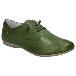 Slipper Josef Seibel "Fiona 01", Damen, Gr. 40, gr&uuml;n, Leder, Schuhe Slipper, Komfortschuh, Schlupfschuh mit elastischer Zierschn&uuml;rung