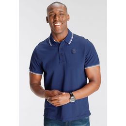 Poloshirt DELMAO "in vielen Sommer Farben Preis-Leistungs Bestseller", Herren, Gr. L (52/54), blau, Piqu&eacute;, Obermaterial: 100% Baumwolle, unifarben, Basic, regular fit, Rippb&uuml;ndchen, Shirts, Trendige lockere Passform, immer perfekt gestylt Sportlicher Look, Topseller