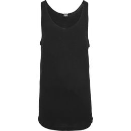 Tanktop Urban Classics "Urban Classics Herren Long Shaped Open Edge Loose Tank", Herren, Gr. S, schwarz, 100% Baumwolle, unifarben, Tops Tanktop