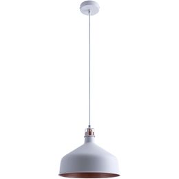 Paco Home Pendelleuchte "JAMES", wei&szlig; (wei&szlig;, kupfer), 1, &Oslash; 30cm H: 172cm, Leuchten, H&auml;ngelampe Esszimmer K&uuml;chenlampe H&auml;ngend Esstischlampe Innen Gold, Pendelleuchte