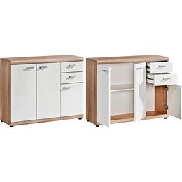 Sideboard Procontour "Sun BESTSELLER", wei&szlig; (eichefarben, wei&szlig;), B:90cm H:74cm T:35cm, Sideboards, Sideboard, H&ouml;he 74cm mit variabel verstellbaren Einlegeboden