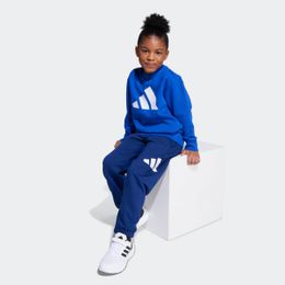 Trainingsanzug adidas Sportswear "LK BL FL JOG", Jungen, Gr. 104, blau (royal blau, wei&szlig;), Obermaterial: 70% Baumwolle, 30% Polyester, Sportanz&uuml;ge Trainingsanzug