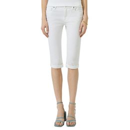 Jeansshorts QS, Damen, Gr. 36, N-Gr, wei&szlig;, Denim/Jeans, Obermaterial: 98% Baumwolle, 2% Elasthan. Futter: 100% Baumwolle, unifarben, slim fit knielang, Jeans Jeansshorts, Sommershorts- Denim- mit Stretch