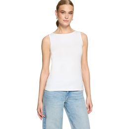 Tanktop Zero "Damen Shirt mit U-Boot-Ausschnitt", Damen, Gr. 36, brilliant wei&szlig;, Jersey, Obermaterial: 47% Modal, 47% Baumwolle, 6% Elasthan, Basic, figurbetont normal, U-Boot-Ausschnitt, Tops Tanktop, Material