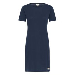 Midikleid oxmo "Midikleid OXPimatta", Damen, Gr. S, N-Gr, blau (total eclipse), Obermaterial: 57% Baumwolle CO. 43% Polyester PES., Kleider Midikleid