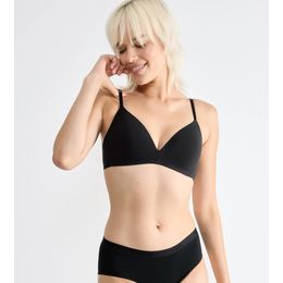 B&uuml;gelloser BH Sloggi "GO Casual", Damen, Gr. M, N-Gr, schwarz, Single Jersey, Obermaterial: 52% Baumwolle, 36% Polyester, 12% Elasthan, unifarben, BHs, weiche und atmungsaktive Baumwollqualit&auml;t
