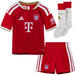 Adidas FC Bayern M&uuml;nchen 26-27 Heim Mini Teamtrikot Kinder - Gr&ouml;&szlig;e 92 - rot