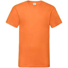 Fruit of the Loom Herren Valueweight V-Ausschnitt T-Shirt (Orange)