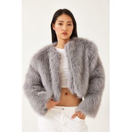 Boxy Crop Kunstfellmantel