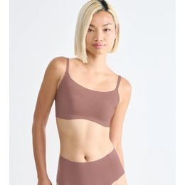 B&uuml;gelloser BH Sloggi "ZERO Feel 2.0", Damen, Gr. S, N-Gr, braun (cacao), Single Jersey, Obermaterial: 76% Polyamid, 24% Elasthan, matt, unifarben, normal, BHs, herausnehmbare Pads, Microfaser, verstellbare Tr&auml;ger