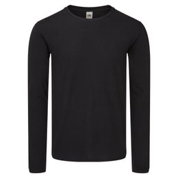 Fruit of the Loom Herren Iconic 150 Langarm T-Shirt (Schwarz)