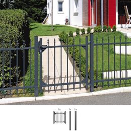 Zauneinzelt&uuml;r Alberts "Chaussee", grau (anthrazit), B:96,5cm H:120cm, Aluminium, Tore, Breite: 96,5 cm, H&ouml;he: 100 und 120 cm, versch. Farben