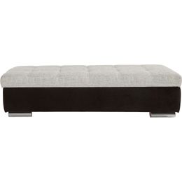 Hocker DOMO collection "TREVISO XXL: 161x60x41 cm", schwarz (schwarz, silber, silberfarben), B:161cm H:41cm T:60cm, Microfaser-Primabelle (100% Polyester) / Struktur (90% Polyester; 10% Polyacryl);Kunstleder Softlux / Struktur (90% Polyester; 10% Polyacryl), Hocker, Hocker mit Stauraum Polsterhocker, mit Stauraum, auch in Cord, passend zur Serie, moderne Steppung