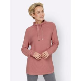 Strickpullover Heine "Pullover", Damen, Gr. 48, rosa (rosenquarz), 100% Baumwolle, unifarben, Pullover Strickpullover