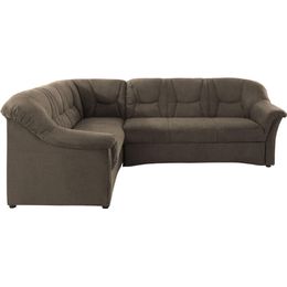 Ecksofa DOMO collection "SARAFINA 240x190 cm, auch mit Federkern f&uuml;r mehr Sitzkomfort", braun, B:240cm H:83cm T:190cm, Microfaser PRIMABELLE (100% Polyester) / Struktur (90% Polyester; 10% Polyacryl);Luxus-Microfaser (92% Polyester, 8% Nylon);Microfaser PRIMABELLE (100% Polyester), Sofas, Ecksofa, whlw. mit Bettfunktion, elegantes Design, L-Form