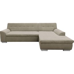 Ecksofa DOMO collection "TREVISO viele Bez&uuml;ge, auch in Cord, L-Form, 267x80x83 cm", braun (schlamm), B:267cm H:83cm T:178cm, 100% Polyester, Sofas, Ecksofa, mit Bettfunktion, inkl. Zierkissen, Unser Dauertiefpreis