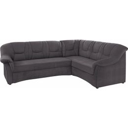 Ecksofa DOMO collection "SARAFINA 240x190 cm, auch mit Federkern f&uuml;r mehr Sitzkomfort", grau (anthrazit), B:240cm H:83cm T:190cm, Microfaser PRIMABELLE (100% Polyester) / Struktur (90% Polyester; 10% Polyacryl);Luxus-Microfaser (92% Polyester, 8% Nylon);Microfaser PRIMABELLE (100% Polyester), Sofas, Ecksofa, whlw. mit Bettfunktion, elegantes Design, L-Form