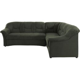 Ecksofa DOMO collection "SARAFINA 240x190 cm, auch mit Federkern f&uuml;r mehr Sitzkomfort", gr&uuml;n, B:240cm H:83cm T:190cm, Microfaser PRIMABELLE (100% Polyester) / Struktur (90% Polyester; 10% Polyacryl);Luxus-Microfaser (92% Polyester, 8% Nylon);Microfaser PRIMABELLE (100% Polyester), Sofas, Ecksofa, whlw. mit Bettfunktion, elegantes Design, L-Form