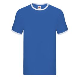 Fruit of the Loom - "Ringer" T-Shirt f&uuml;r Herren (K&ouml;nigsblau/Wei&szlig;)