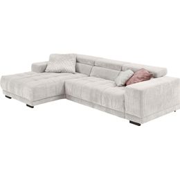 Ecksofa DIE PLANBAR "MP-IN15053 L-Form schmaler Schenkel", beige (ecru), B:303cm H:75cm T:190cm, 88% Polyester; 12% Polyamid, Sofas, Ecksofa, wahlweise mit Kopfteilverstellung und manueller Vorziehbank