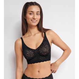 Bralette Sloggi "ZERO Feel Bliss Bralette", Damen, Gr. L, N-Gr, schwarz, Spitze, Obermaterial: 76% Polyamid, 24% Elasthan, BHs Bralette, unsichtbar mit Spitzenoptik