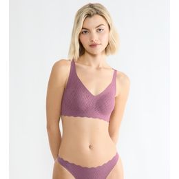 B&uuml;gelloser BH Sloggi "ZERO Feel Bliss Soft bra", Damen, Gr. XL, N-Gr, lila clover, Spitze, Obermaterial: 76% Polyamid, 24% Elasthan, BHs, unsichtbar mit Spitzenoptik